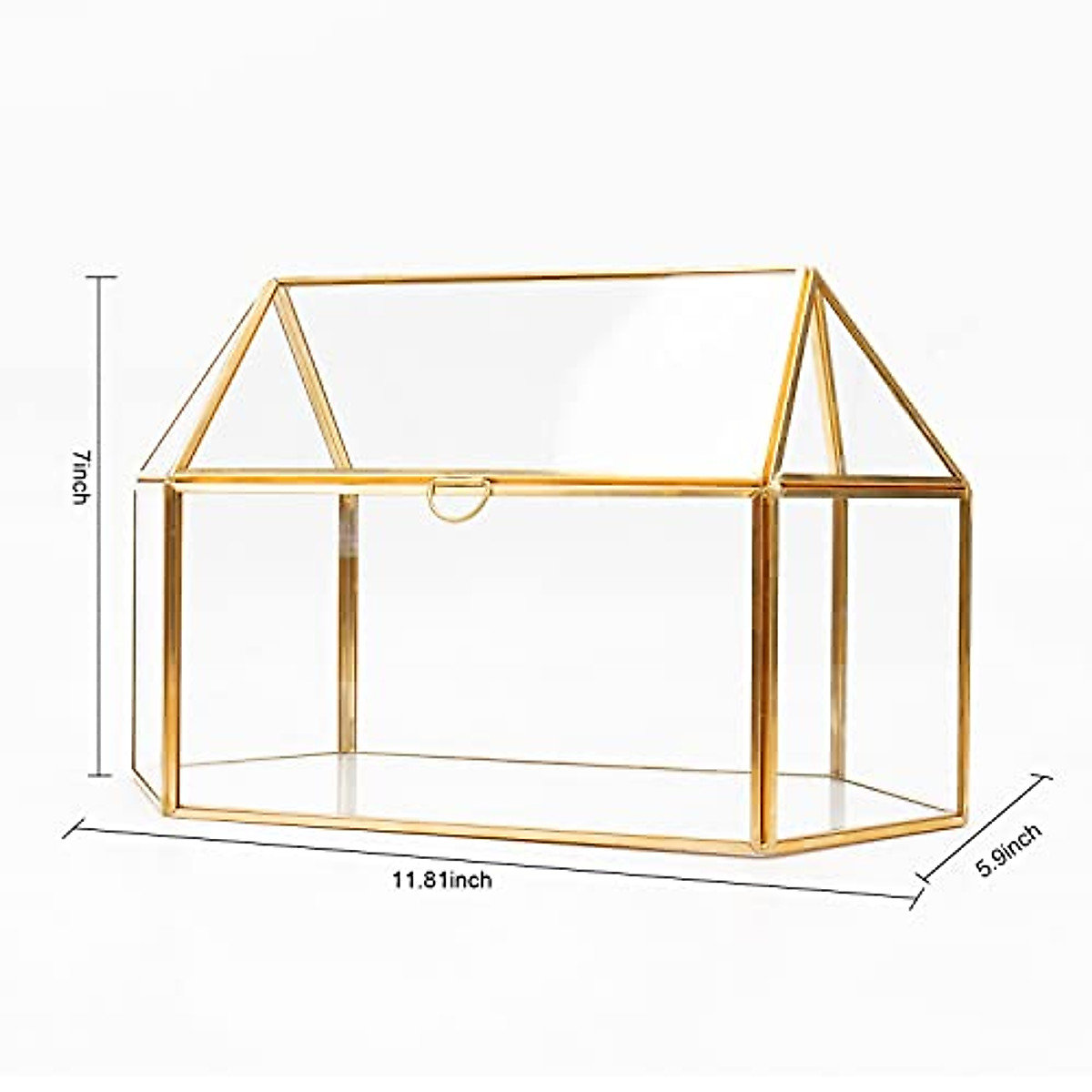 Hanna Roberts Card and Gift Holder Glass Cards Box for Weddings, Birthdays, Graduations, Baby and Bridal Showers (Half Opening)