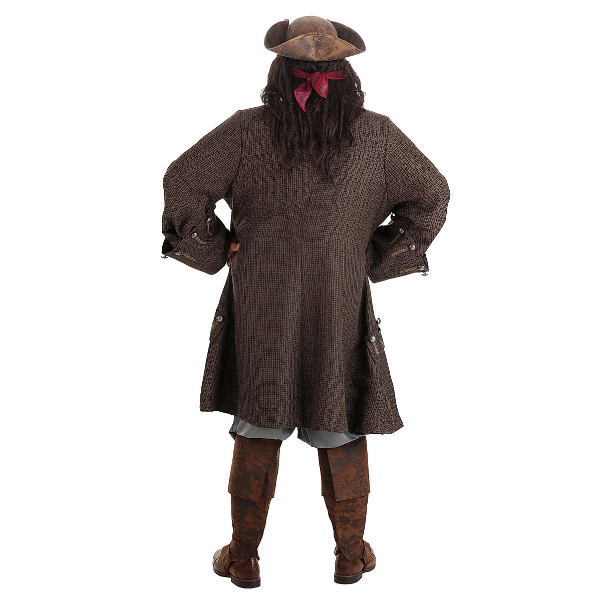 Plus Mens Deluxe Jack Sparrow Pirate Costume, Disney Pirates of The Caribbean Captain Jack Sparrow Adult Costume 4X Brown