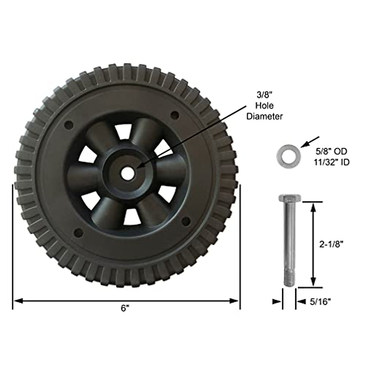 Coleman Roadtrip Grill Replacement Wheel and Hardware (1 Wheel)