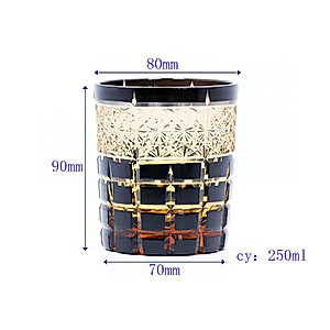 N/C JINZHI Hand cut Japanese cut glass kiriko old fashioned glasses-Chrysanthemum-Mesh Diamond cut pattern drinking glass tumbler