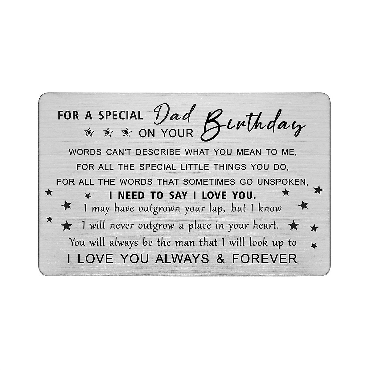 DEGASKEN Happy Birthday Dad Card - Dad Birthday Gift Ideas - Father Birthday Decorations, Engraved Wallet Card