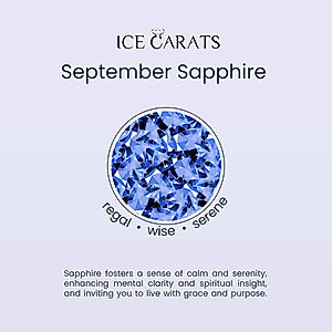 IceCarats 14K White Gold Diamond Blue Sapphire Chain Gemstone Tennis Bracelet