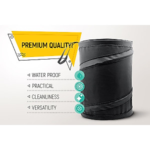 Mavoro Car Trash Can, Portable Garbage Bin, Collapsible Pop-up Water Proof Bag, Waste Basket Bin, Rubbish Bin (1 Gallon, 1 Pack)