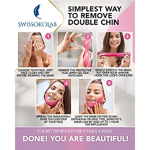SWISSÖKOLAB V shape lifting up Face Mask Chin Up Patch Double Chin Reducer Chin Contour Tightening Firming Face Lift Tape Mask V-Line Neck Lifting Patches V Shaped Slimming Face Mask 5 pcs