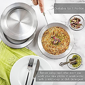 Volarium Kunefe Plate Medium, Cooking and Serving Plates for Kunafa, Kataifi, Knafeh and Shredded Phyllo Dough, Set of 3, Aluminum, Silver (Small-3PCs)