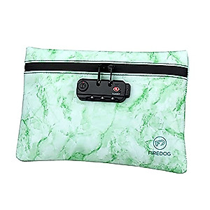 YEEFINE Smell Proof Bag with Combination Lock,Odor Proof Travel Bag PU leather for Cosmetic,Grinder,Herbs,Spices and travel stash storage (Green)