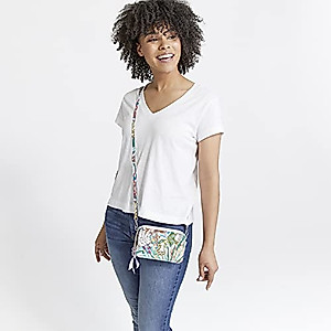 Vera Bradley Women's Cotton All in One Crossbody Purse With RFID Protection, Love You Lots - Recycled Cotton, One Size