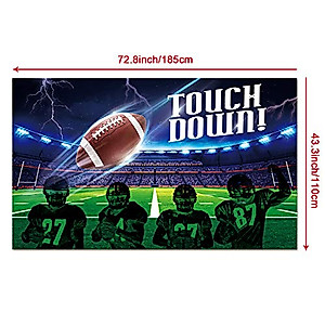 Football Party Decoration Supplies, Large Fabric Football Scene for Touch Football Down Party Supplies, Football Field Photo Booth Backdrop Banner Background Football Themed Supplies