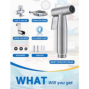 2 Packs BRITULIF Bidet Sprayer for Toilet, Hand Sprayer Bidet with Adjustable Jet Spray for Toilet Handheld Bidet Cloth Diaper Sprayer Set Muslim Shower Bidet Handheld-Easy to Install