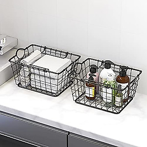 SimpleHouseware 2 Pack Stackable Single Wire Basket, (11.5 x 15 x 7.5 in)