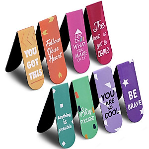 30 Pieces Inspirational Quotes Magnetic Bookmarks Encouraging Bookmarks Magnet Page Markers Positive Magnetic Page Clips Bookmark for Students Teachers School Home Office Supplies
