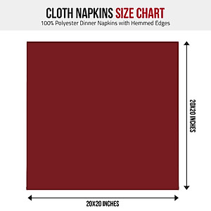 Utopia Home Red Cloth Napkins (12 Pack, 20x20 Inches), Ideal Dinner Napkins for Party, Wedding and Lunch/Dinner