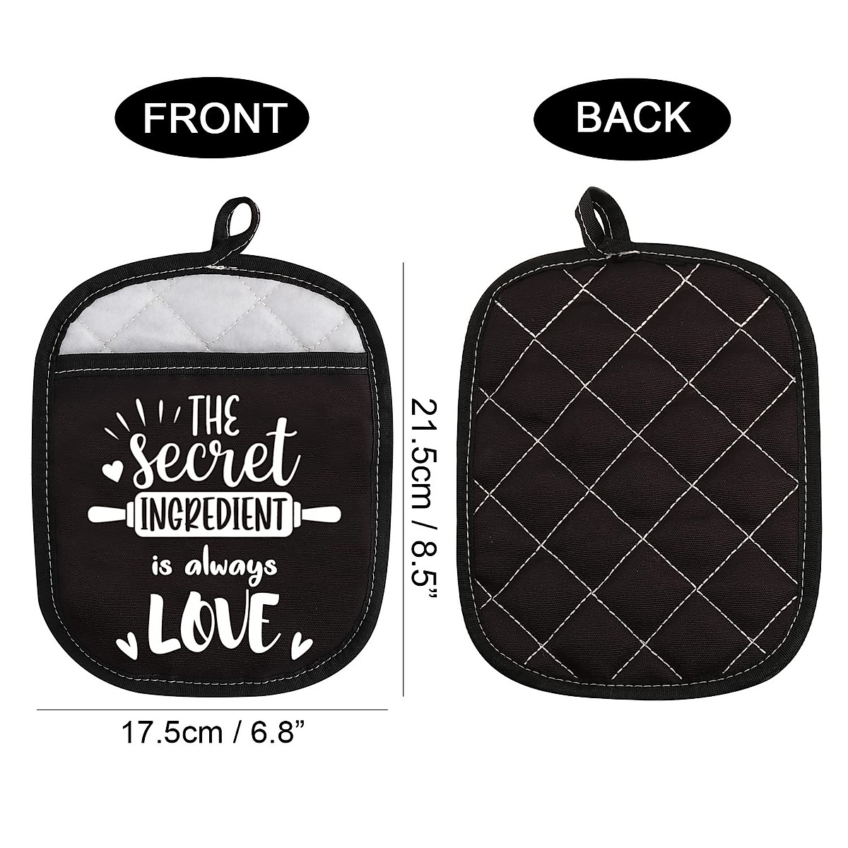 Kitchen Decor The Secret Ingredient is Always Love Oven Pads Pot Holder Baking Gift Cooking Gift (Ingredient Love)