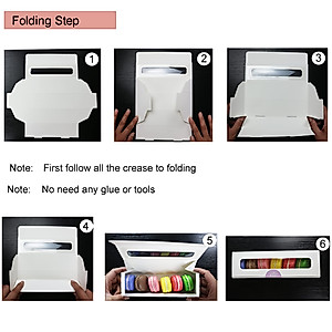 wraphay 30 Pack Macaron Boxes with Window White Pastry Packaging Container for 6 Bakery French Cocoa Truffle Wedding Gift Dessert Cookies Treat Delivery Box