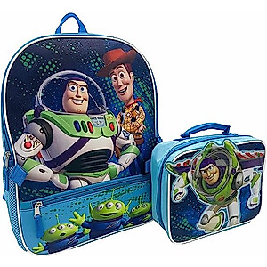 Fast Forward Kid's Licensed POP-OUT 16" Backpack With Lunch Box Combo Set (Toy Story)