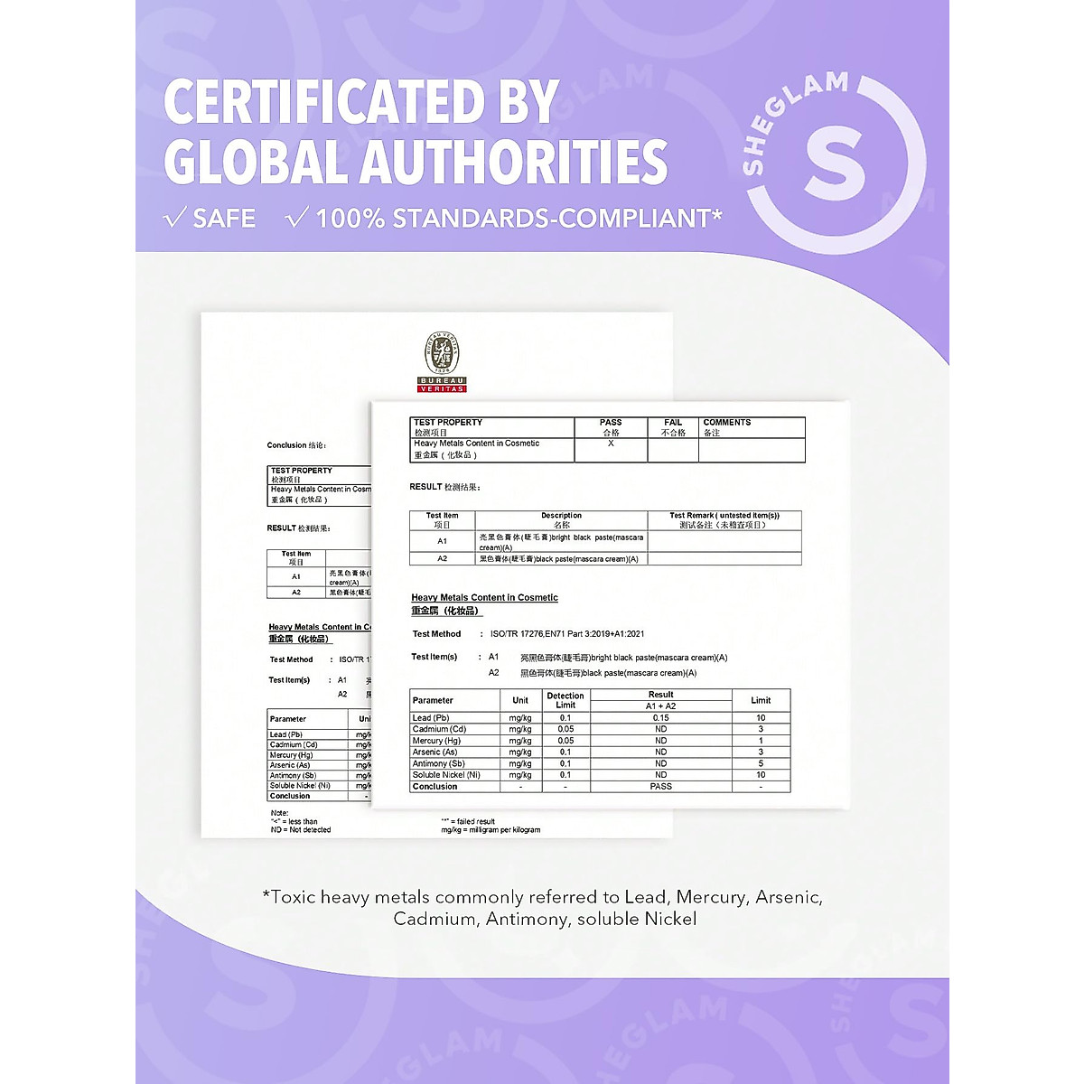 SHEGLAM 2 In 1 Black Volume and Length Washable Mascara Long Lasting Dual-Ended Tubing Eye Makeup