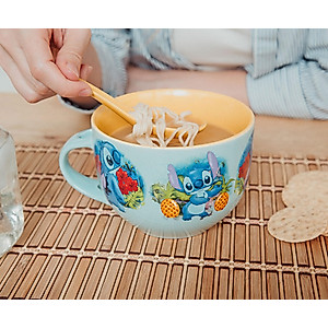 Disney Lilo & Stitch Ceramic Soup Mug With Spoon | Holds 24 Ounces