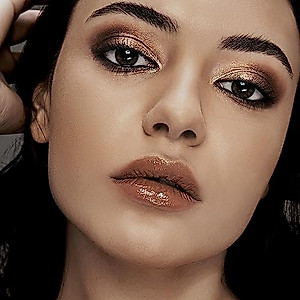 LUXAZA Neutral Brown Liquid Eyeshadow Set, 5Pcs - Long Lasting, Highly Pigmented, Quick-Drying Sparkling Eye Shadow Makeup, Multi-Use, Travel Friendly