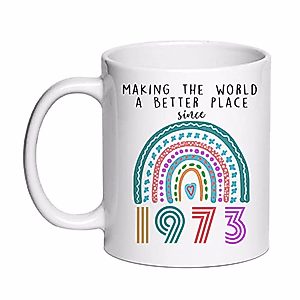 50th Birthday Gifts Women Coffee Mugs - 1973 Birthday Gifts For Women, 50 Year Old Birthday Gifts For Women, 50th Birthday Gift Ideas, 50 Birthday Gifts For Women Cups, Novelty Fifty Mug 11 oz (50)