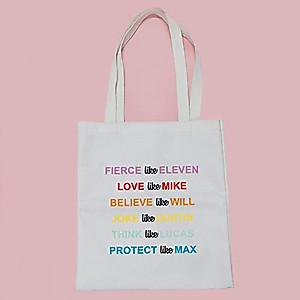 PWHAOO Fierce Like Eleven Love Like Mike Tote Bag TV Show Characters Tote Bag Gift For Fans (FIERCE like ELEVEN TOTE)