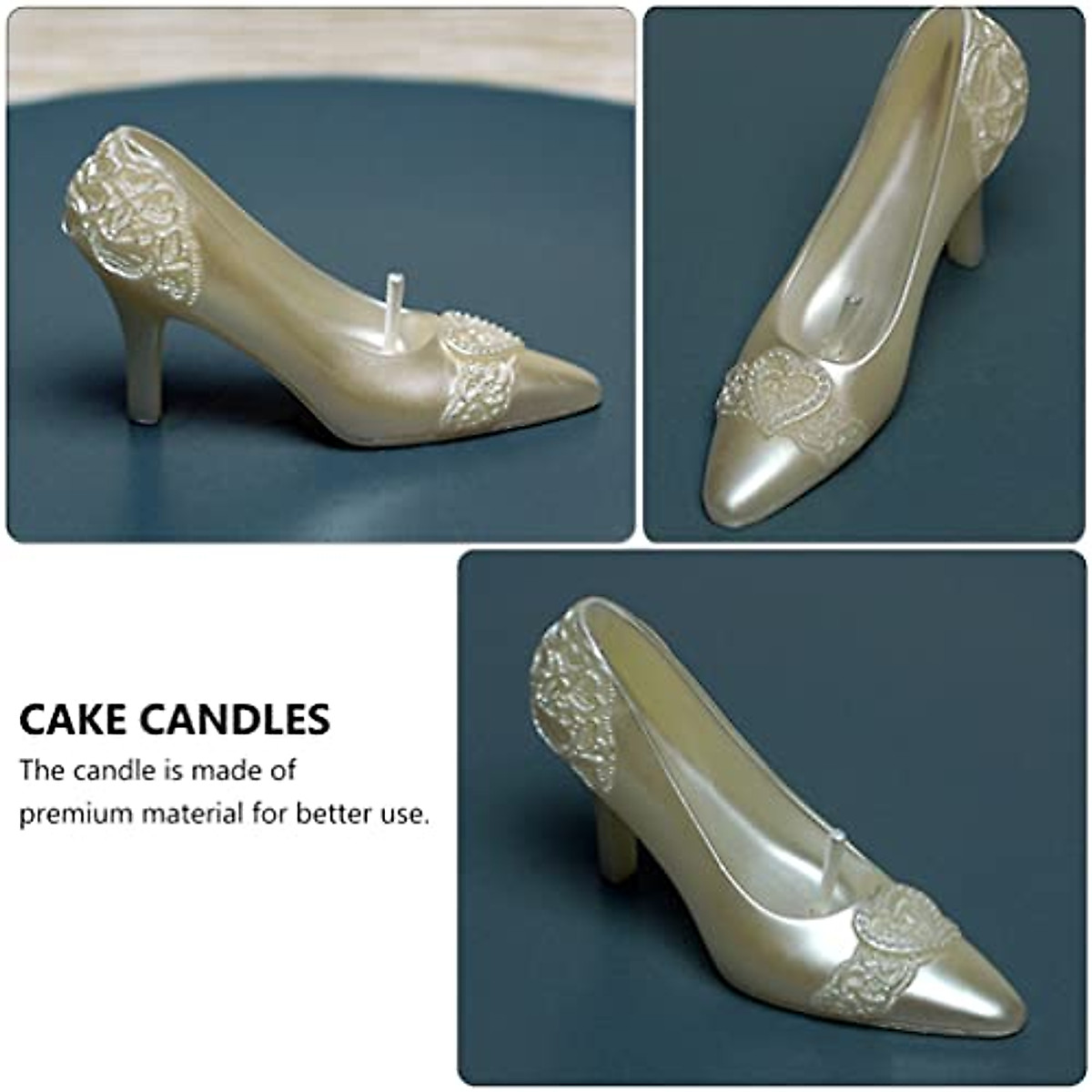 ABOOFAN Romantic Candle High Heel Shaped Candle Creative Wedding Shoes Shaped Candle Valentines Day Smokeless Candle Soy Wax Decorative Shoe for Home Decor