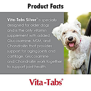 Vita-Tabs Silver - Vitamins, Minerals, Nutrients - Support for Senior Dog - Supplement for Healthy Bone, Joint, Energy, Immune System - 100 Chewable Tablets