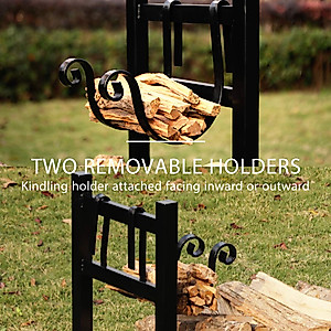 VIVOHOME 3ft Heavy Duty Indoor Outdoor Firewood Storage Log Rack with Kindling Holder