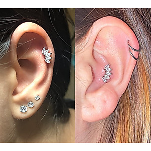 Longita Cartilage Earring Cartilage Earrings for Women Helix Piercing Jewelry Tragus Earrings for Women Silver Cartilage Hoop Earring