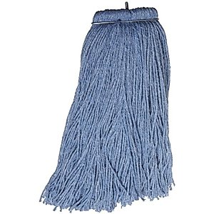 Impact 26124 Layflat Screw-Type Regular Cut-End Blend Wet Mop Head, 24 oz, Blue (Case of 12)