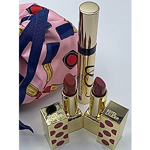 Estee Lauder for Sculpted Lips Lipsticks, Mascara 2022 Gift Set 3 Full Sizes 420 Rebellious Rose, 333 Persuasive, Sumptuous Extreme