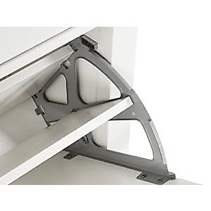 DWVO Narrow Shoe Cabinet with 2 Flip Drawer Slim White Shoe Storage Cabinet with Drawer, Adjustable or Removable Hidden Shoe Rack Free Standing Shoe Cabinet Organizer for Entryway Hallway