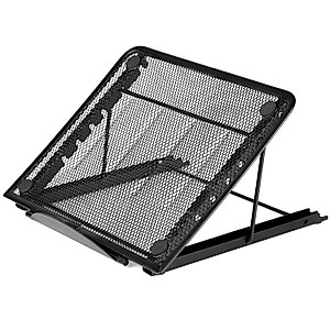 Youdepot Computer Stand,Laptop Stand for Desk Mesh Ventilated Adjustable Laptop Stand for Laptop / iPad / Tablet and More (Black)