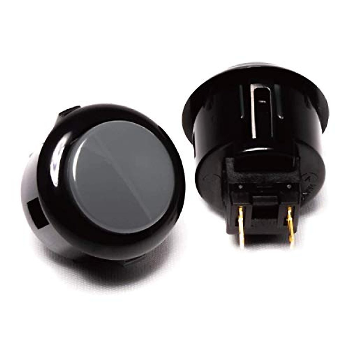 SANWA 2 pcs OBSF-30 Original Push Button 30mm - for Arcade Jamma Video Game & Arcade Joystick Games Console (Gray) S@NWA