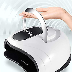 Sunrich UV Gel Nail Lamp 120W LED Nail Light Fast Nail Dryer for Gel Polish Curing with 4 Timers Portable Handle Large Space Automatic Sensor (White)