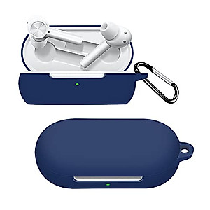 2 Pack DAYJOY Soft Silicone Protective Case Cover Compatible with OnePlus Buds Z2 TWS Earbuds, Protective Skin Sleeve with Key Chain (Black+Blue)