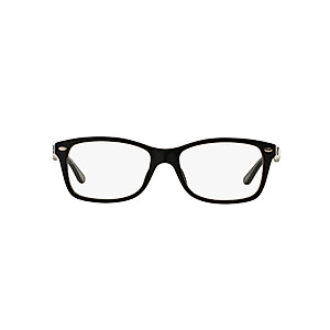 Ray-Ban RX5228F Low Bridge Fit Square Prescription Eyeglass Frames, Black/Demo Lens, 55 mm