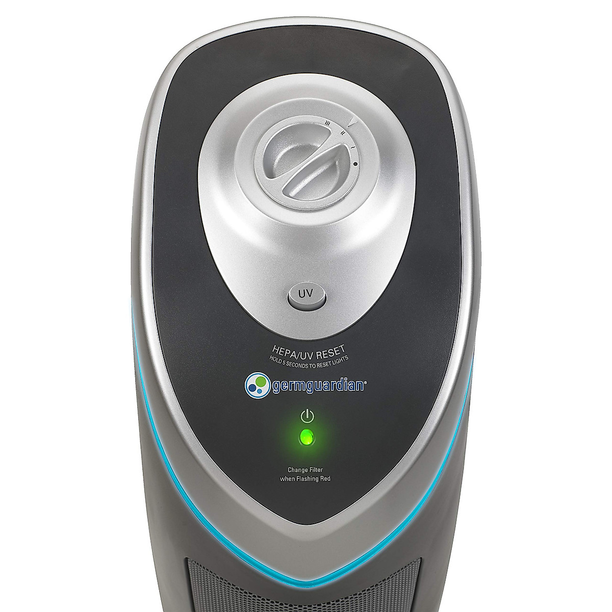 Germ Guardian AC5000 28” 3-in-1 True HEPA Filter Air Purifier for Home, Large Rooms, UV-C Light Kills Germs, Filters Allergies, Smoke, Dust, Pet Dander, & Odors, 5-Yr Wty, GermGuardian, Grey