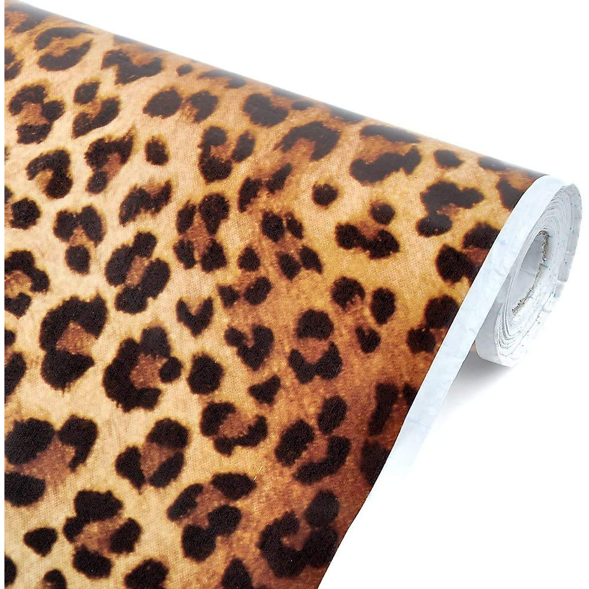 yazi 18in X 33ft Sexy Leopard Print Wallpaper with Self-Adhesive Removable PVC Wall Sticker Shelf Drawer Liner, PVC Mat.(Cover 48 sq.ft)