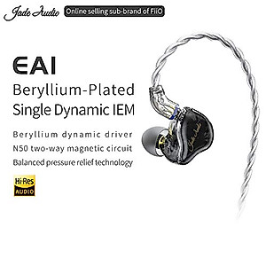 JadeAudio FiiO EA1 Earbuds Wired Headphone High Resolution 1DDriver,Deep Bass Compatible with iOS, Android (Without Mic) (Black)