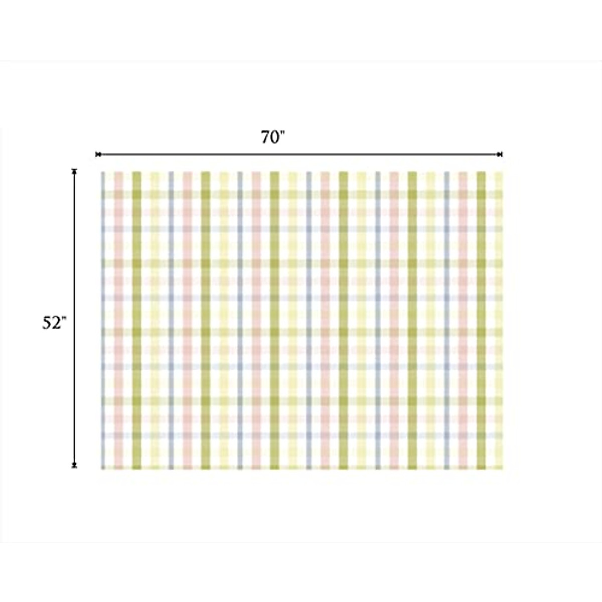 COTTON CRAFT Countryside Classic Gingham Buffalo Check Plaid Tablecloth - Premium Cotton - Spring Easter Bunny Luncheon Dinner - Table Cover - 52 inch x 70 inch - Yellow Multi Pastel