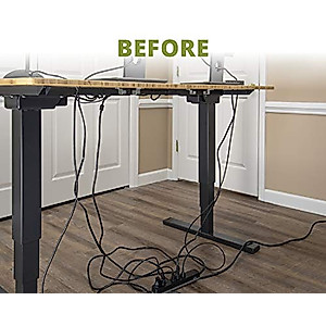 Uprite Ergo Mesh Cable Manager, Ergonomic Cord Organizer for Height Adjustable Desks (Black)