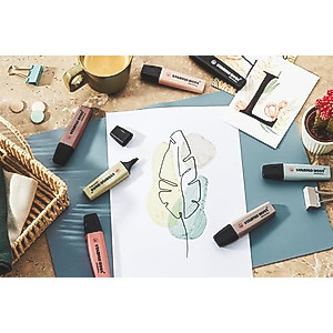 STABILO Highlighter BOSS ORIGINAL NatureCOLORS - Pack of 4 - Beige, Warm Grey, Earth Green, Black