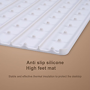 Electric Warming Tray, Full Surface Heating, Rollable & Portable, Premium Silicone Nano-Material, 3 Temperature Settings and Child-Lock, Versatile Food Warmer for Gatherings, Parties (White S)