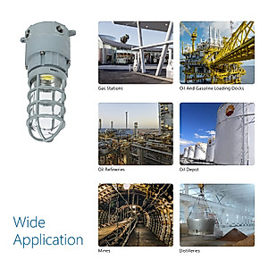 Sokply LED Explosion Vapor Proof Light UL844 Certified 20W 2800LM Dimmable (80W HPS Eqv.), Class I Division II Hazardous Locations Industry Luminaires AC100-277V IP66 Waterproof, O Series