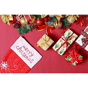 LIUYAXI 20 Rolls 100 Yards Christmas Ribbons Grosgrain Metallic Glitter Double Faced Fabric Holiday Festival Satin Continuous Ribbons 10mm Wide for Gift Wrapping Decoration