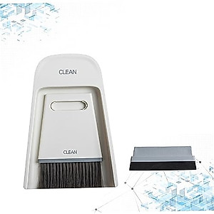 Gogogmee 1 Set Cage Cleaner Countertop Broom Dustpan Small Dustpan Brush Desktop Cleaning Broom Soft Bristle Broom Tiny Cleaning Broom Table Sweep Broom Mini Broom and Dustpan White