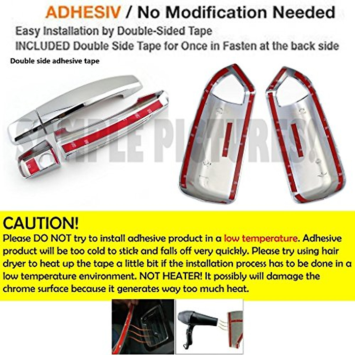 LJ INTERNATIONAL Quality Accessories Triple Chrome Plated Half Tow-Mirror Covers Compatible with 2009-2017 RAM 2500/3500 with Signal Cut