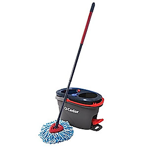 O-Cedar EasyWring RinseClean Microfiber Spin Mop & Bucket Floor Cleaning System, Grey