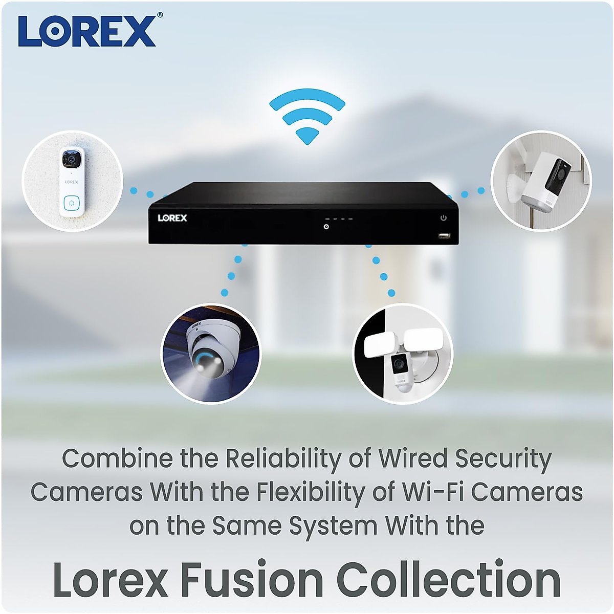 Lorex Fusion 4K Security Camera System with 4TB NVR – 16 Channel (Wired & Fusion WiFi) PoE Wired Home Security System with 7 Bullet IP Cameras – Color Night Vision, Motion Detection