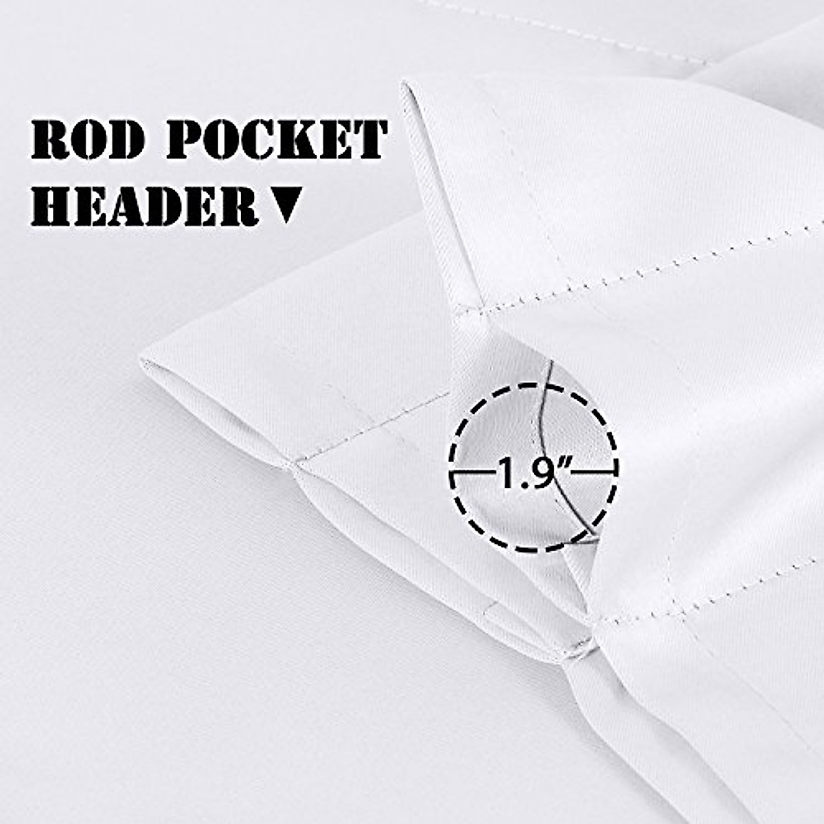 H.VERSAILTEX 2 Panels Blackout Curtain Valances for Kitchen Windows/Bathroom/Living Room/Bedroom Privacy Decorative Rod Pocket Short Winow Valance Curtains, 52" W x 18" L, Pure White